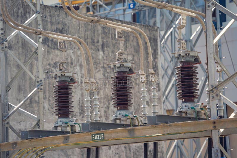 High Voltage Electric Power Plant Current Distribution Substation Stock ...