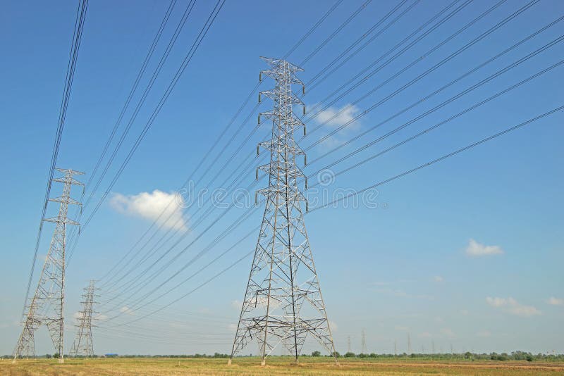 High Voltage Electric Tower Stock Photo - Image of volt, transformer ...