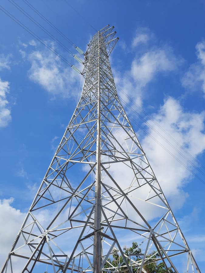 High Voltage Electric Tower Stock Image - Image of electric, blue ...