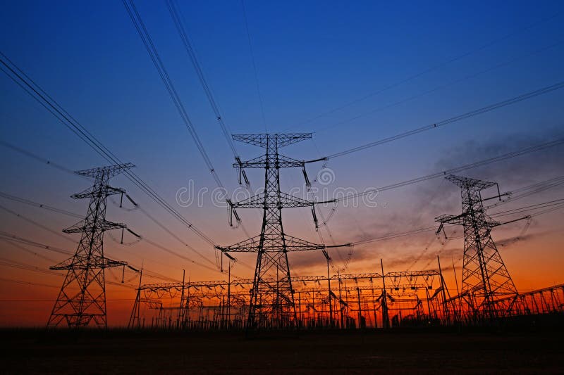 High Voltage Electric Tower Line Stock Image - Image of generation ...