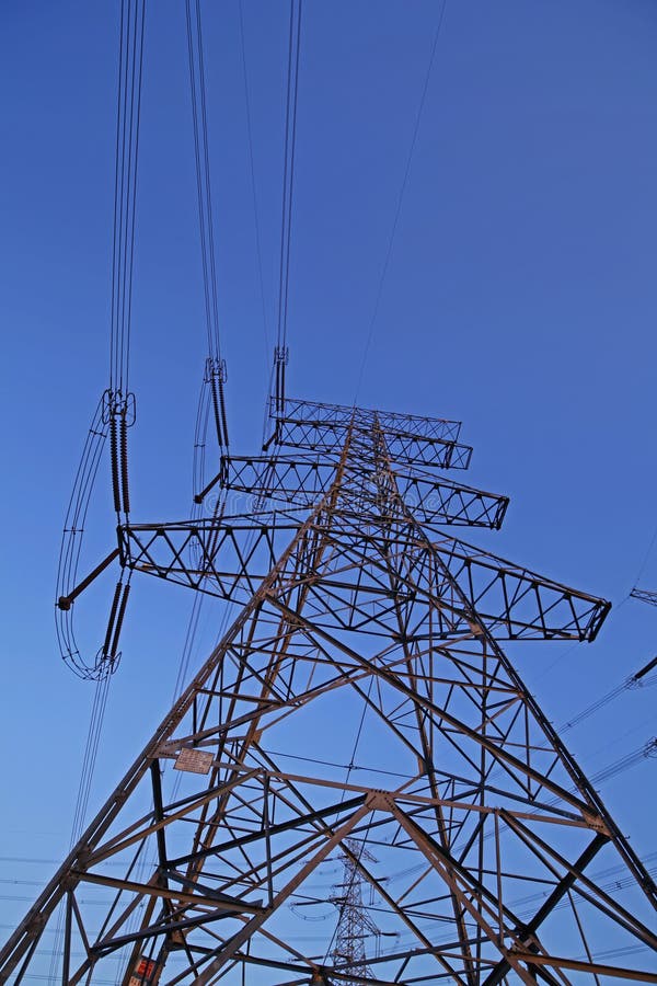 High Voltage Electric Tower Line Stock Photo - Image of wire ...