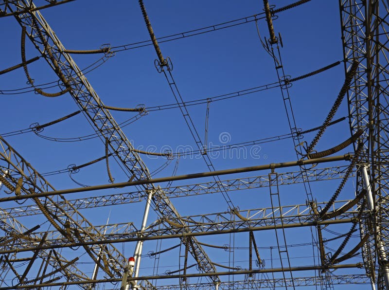 High Voltage Electric Tower Line Stock Photo - Image of generation ...
