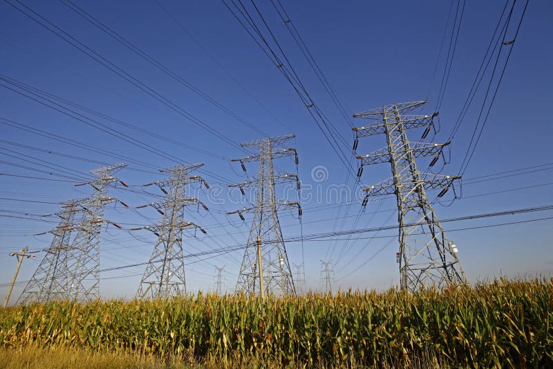 High Voltage Electric Tower Line Stock Photo - Image of dangerous ...