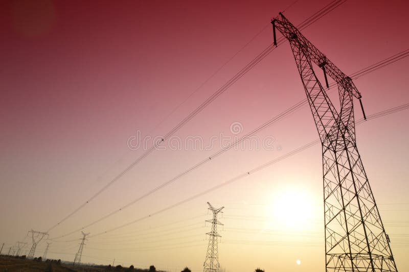 High Voltage Electric Tower Line Stock Illustration - Illustration of ...