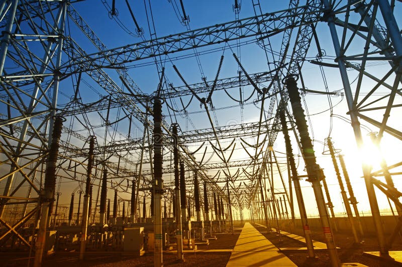 High Voltage Electric Tower Line Stock Illustration - Illustration of ...