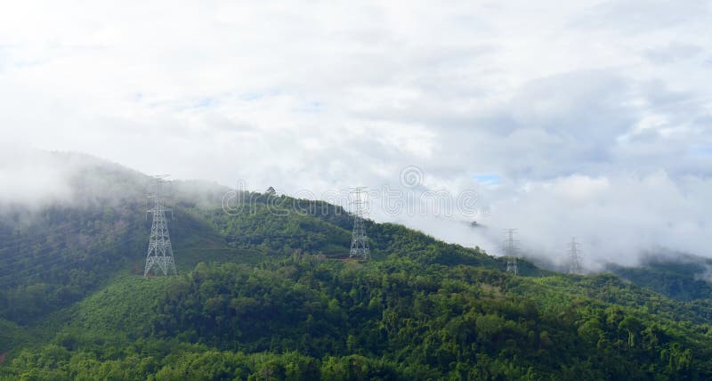 High Voltage Electric Tower. Stock Image - Image of blue, engineering ...