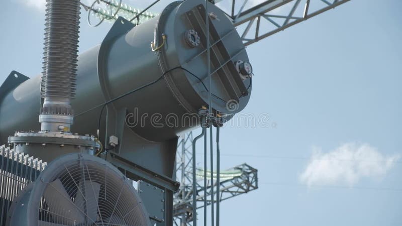 Electric Transformer on White Background Stock Video - Video of ...