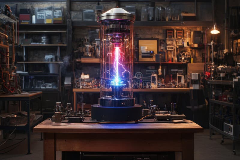 High Voltage Electrical Discharge Creating Plasma in a Glass Tube ...