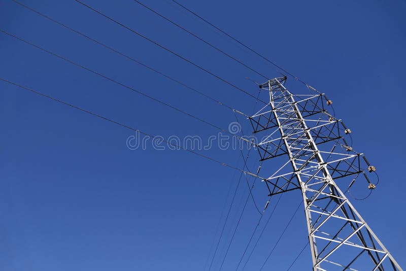 High Voltage Electrical Grid Stock Image - Image of blue, generation ...