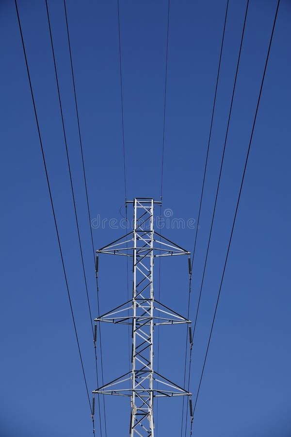 High Voltage Electrical Grid Stock Photo - Image of line, construction ...