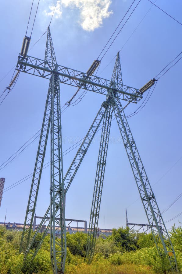 High Voltage Electrical Overhead Line Stock Image - Image of cable ...