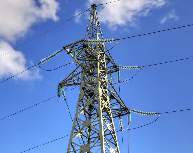 High Voltage Electrical Overhead Line Stock Image - Image of energy ...