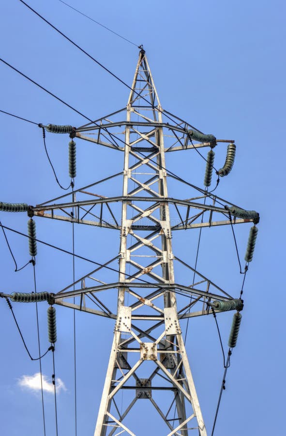 High Voltage Electrical Overhead Lines Stock Image - Image of overhead ...