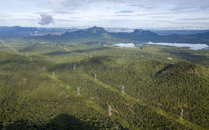 High Voltage Electrical Pole Structure. Top View Stock Photo - Image of ...