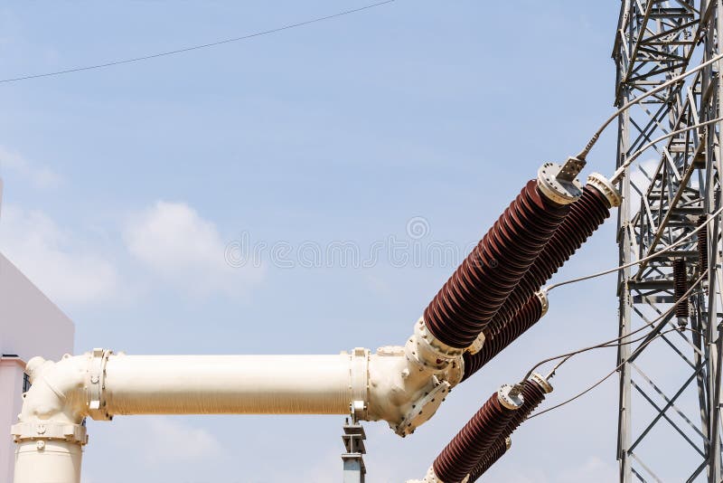 High Voltage Electrical Power Insulators Stock Photo - Image of ...