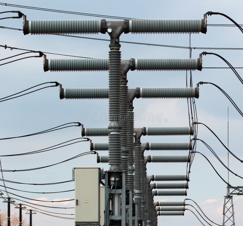 High Voltage Electrical Substation. Stock Image - Image of engineering ...