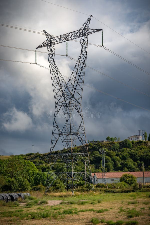 Electric towers stock image. Image of pollution, power - 154984017