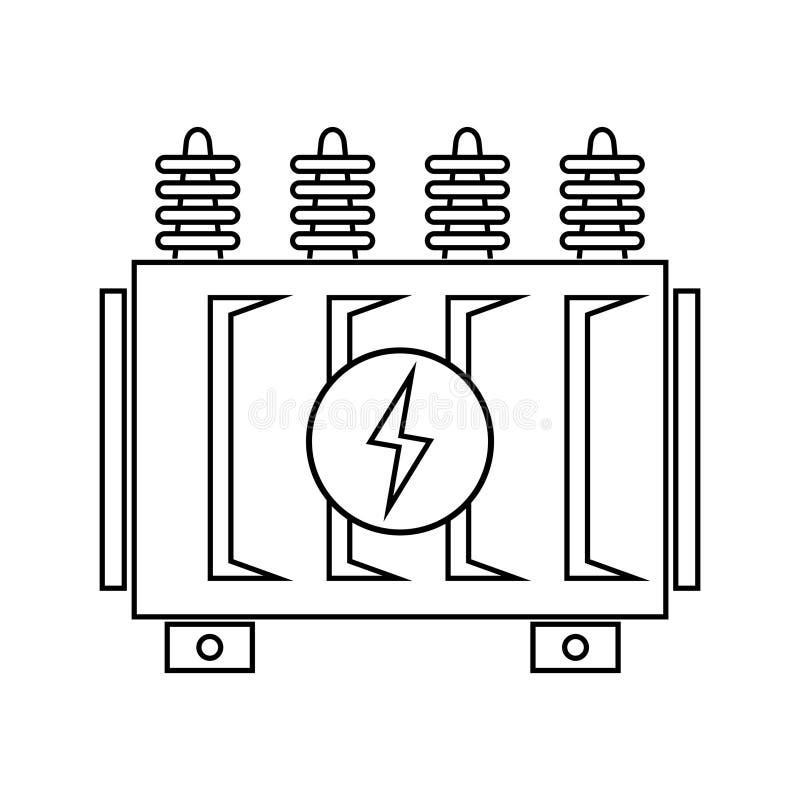 High Voltage Electrical Transformer Icon Stock Vector - Illustration of ...