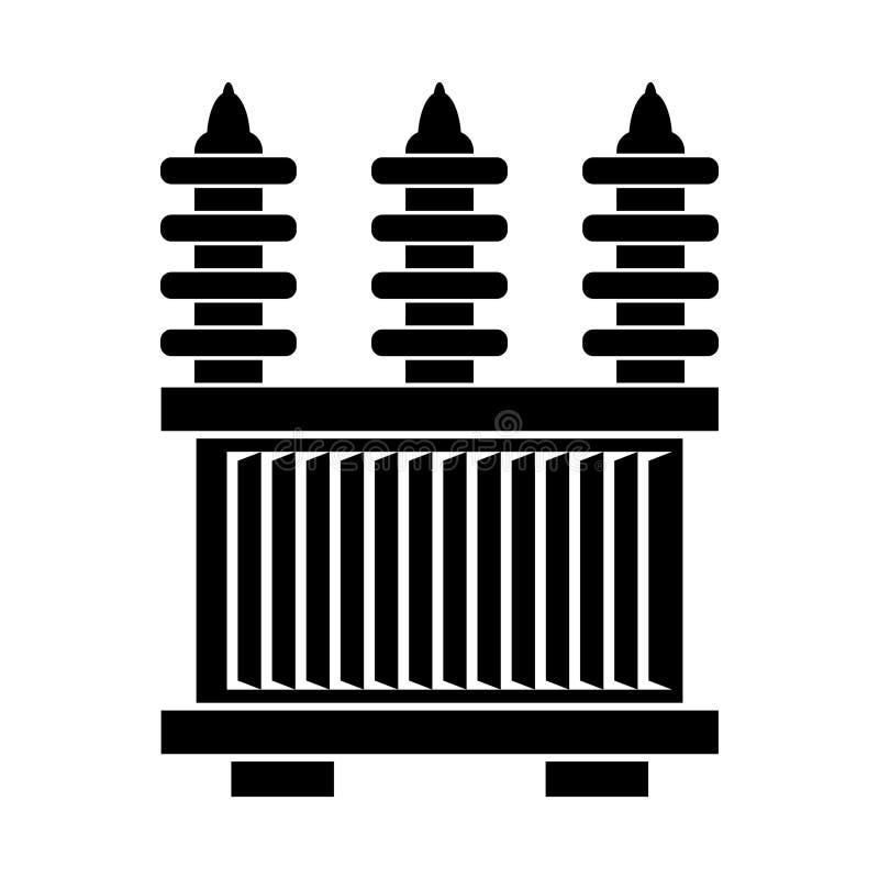 High Voltage Electrical Transformer Icon Stock Illustration ...