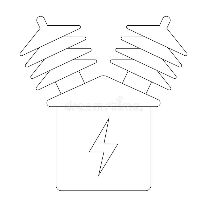 High Voltage Electrical Transformer Icon Stock Illustration ...