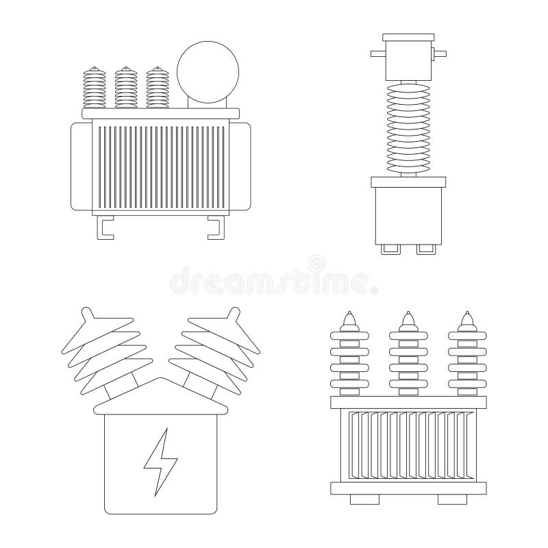 High Voltage Electrical Transformer Icon Stock Illustration ...