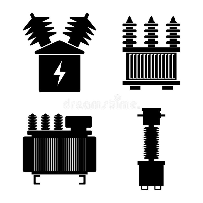 High Voltage Electrical Transformer Icon Stock Illustration ...