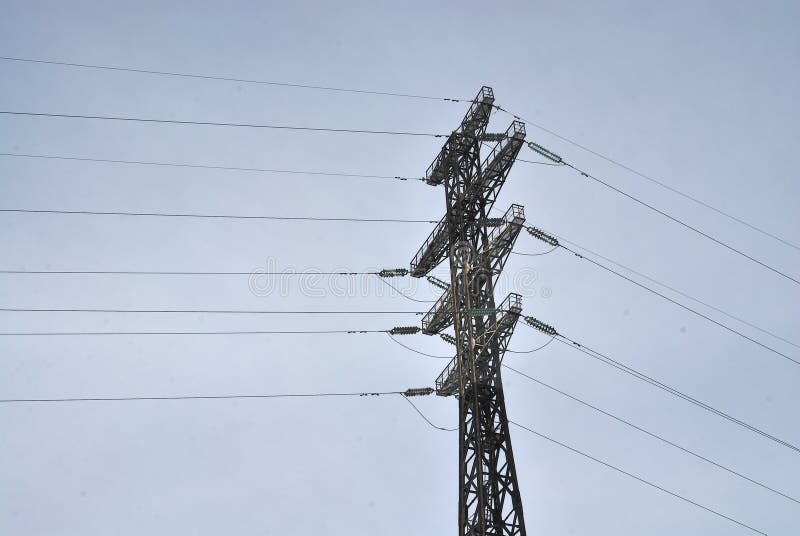 Electrical Transmission Line Support Stock Photo - Image of pole ...