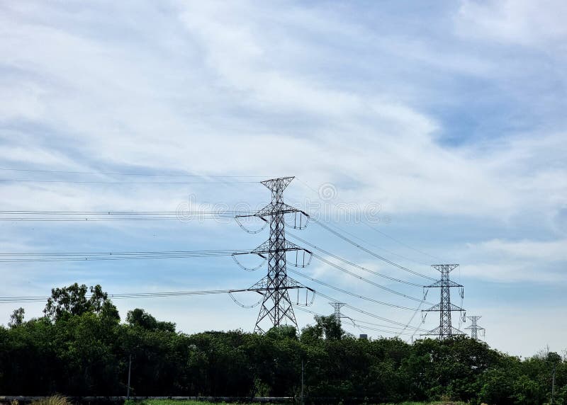 High-voltage Electrical Transmission Line Tower Stock Image - Image of ...