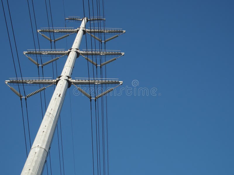 High Voltage Electrical Transmission Mono Pole Stock Image - Image of ...