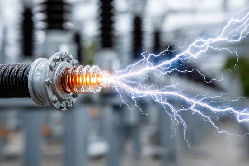 High Voltage Electricity Arcs from a Connector in a Modern Electrical ...