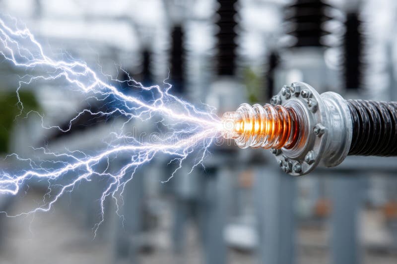 High Voltage Electricity Arcs from a Connector in a Modern Electrical ...