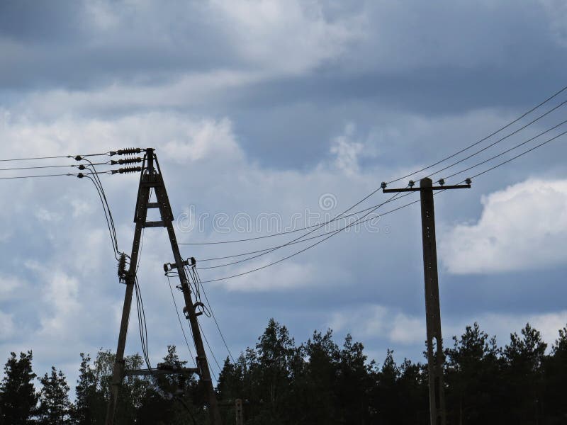 High Voltage Electricity Installation Power Grid Transformer Column ...