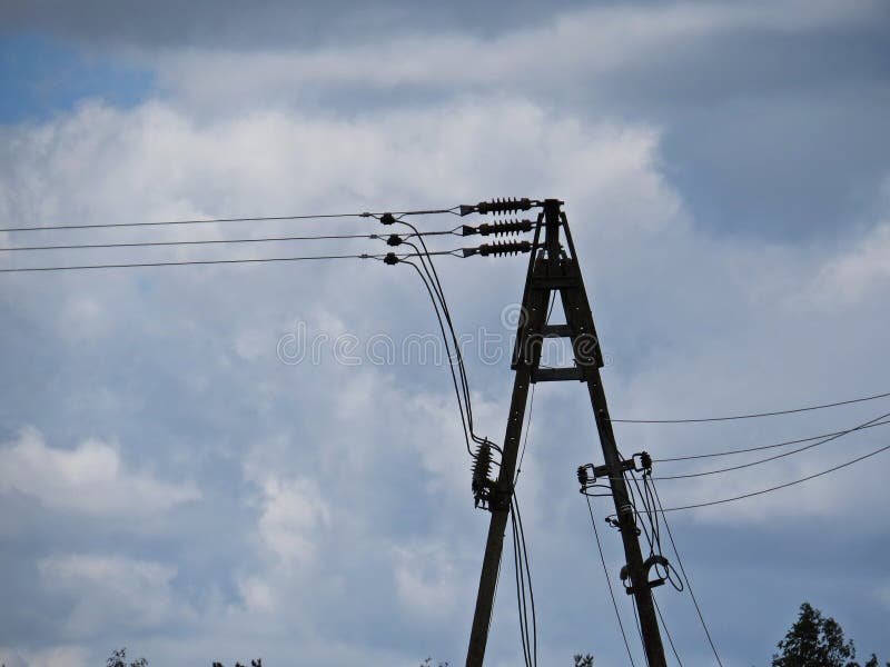 High Voltage Electricity Installation Power Grid Transformer Column ...