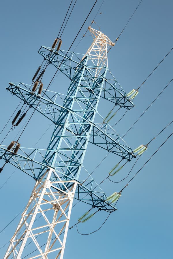 High Voltage Electricity Pole Power Distribution Infrastructure ...