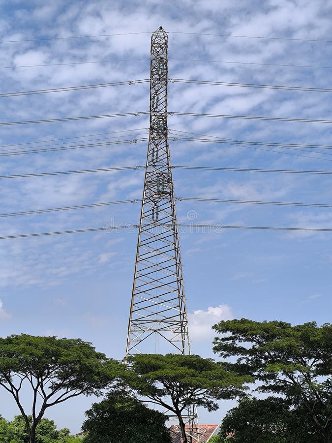 High Voltage Electricity Poles or Called Sutet Stock Photo - Image of ...