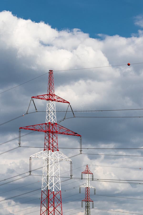 High Voltage Electricity Power Lines Stock Image - Image of pylon ...
