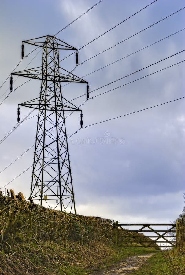 High Voltage Electricity Pylon Stock Image - Image of conductor ...