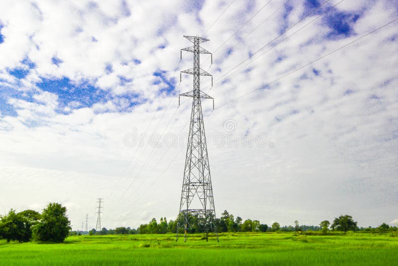 High Voltage Electricity Transmission Lines Stock Photo - Image of wire ...