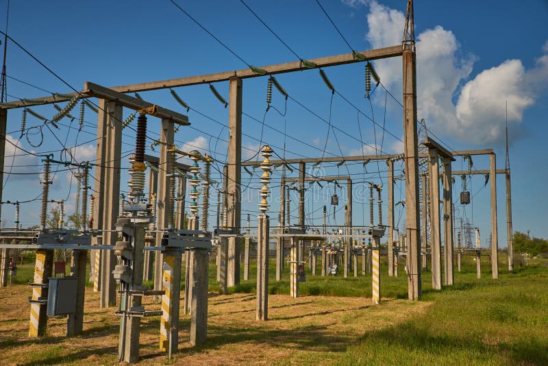 High voltage equipment stock photo. Image of powerline - 71305248