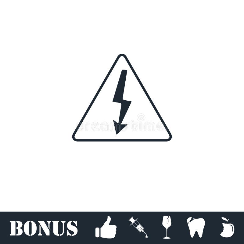 High voltage icon flat stock vector. Illustration of icon - 151733346