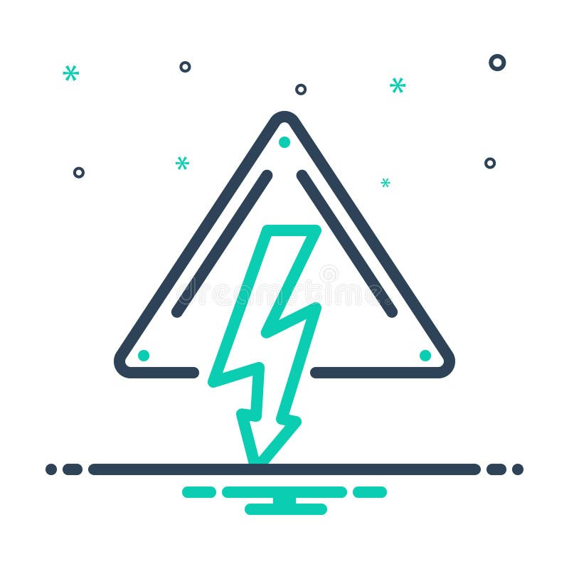 Mix Icon for High Voltage, Lightning and Alert Stock Illustration ...
