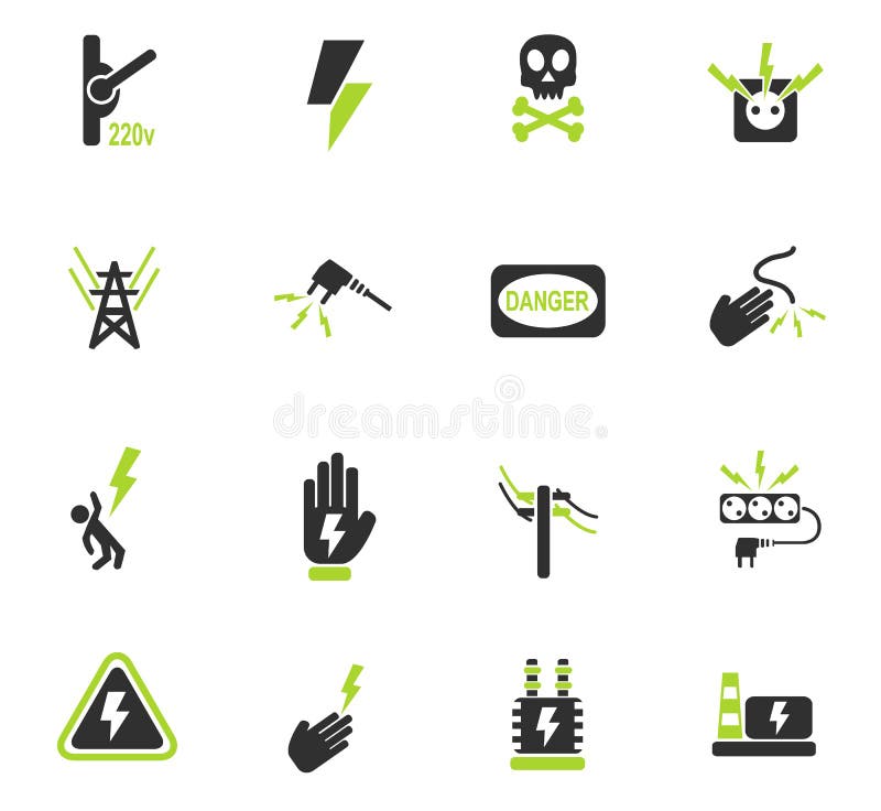 High voltage simply icons stock vector. Illustration of danger - 66133115