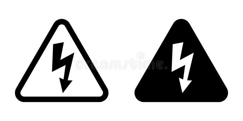 High Voltage Icon. Warning Electricity Symbol. Alert, Hazard and Danger ...