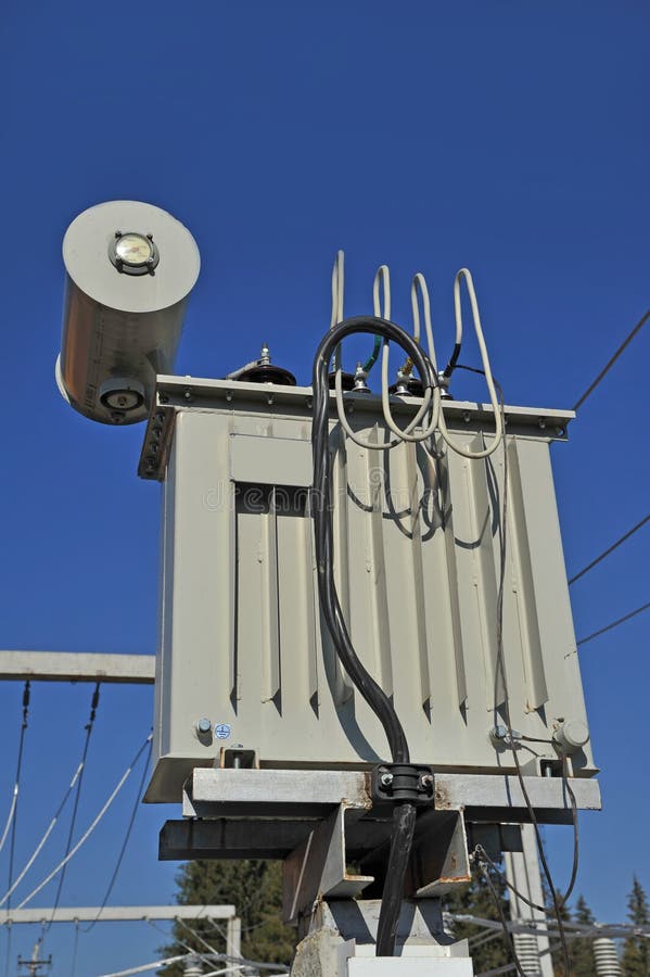 High Voltage Industrial Power Transformer Stock Photo - Image of danger ...