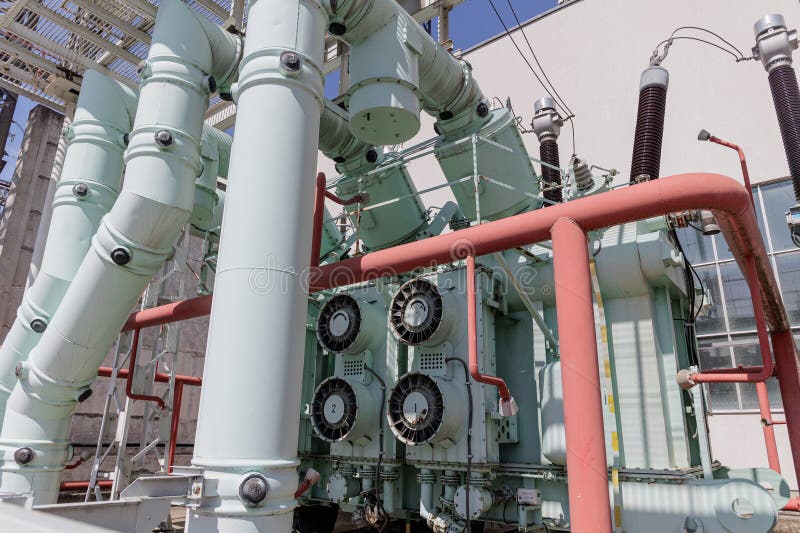 Industrial Power Plant with Cooling Towers Emitting Steam into the Air ...