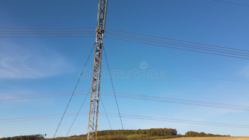 High Voltage Insulation String on Steel Pillar with Electric Power ...