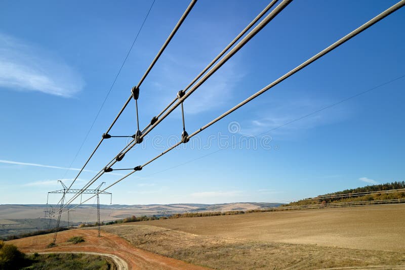 High Voltage Insulation String on Steel Pillar with Electric Power ...