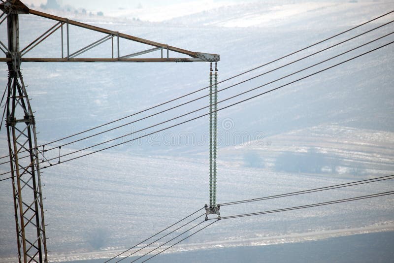 High Voltage Insulation String on Steel Pillar with Electric Power ...