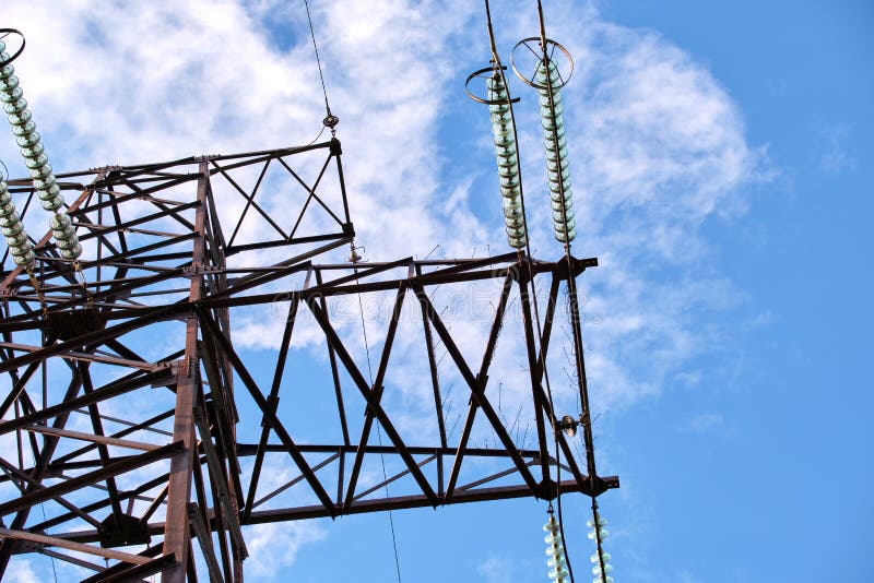 High Voltage Insulation String on Steel Pillar with Electric Power ...