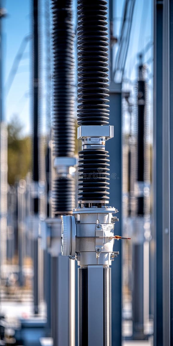 High-voltage Insulators and Equipment at an Electrical Substation ...